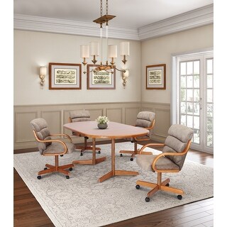 Caster Chair Company 5-Piece 42x[54/72] Pecan Caster Castor Dining Set ...